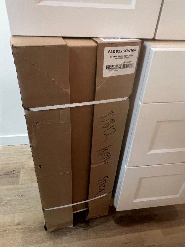 12" Wide Drawer Bank - Whistler White (3 available)