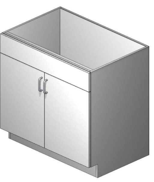 36" Wide Sink Base Pacific PVC White